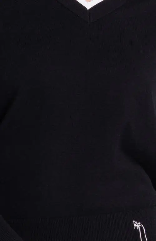 Lucky In Love Double V-neck Sweater
