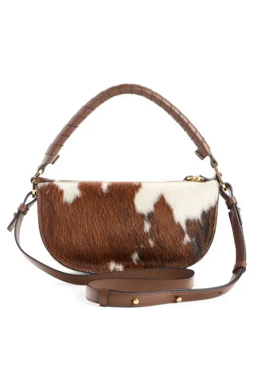 Chloé Marcie Genuine Calf Hair Shoulder Bag - Chocolate