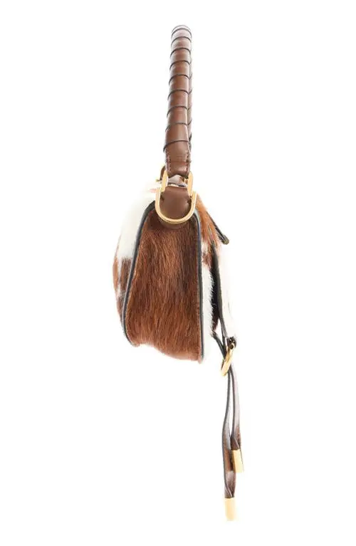Chloé Marcie Genuine Calf Hair Shoulder Bag - Chocolate