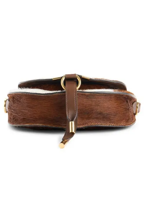 Chloé Marcie Genuine Calf Hair Shoulder Bag - Chocolate