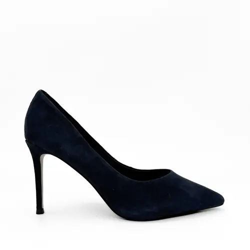 AMIE RAFA Noreen 90mm Suede Pumps - Navy Suede