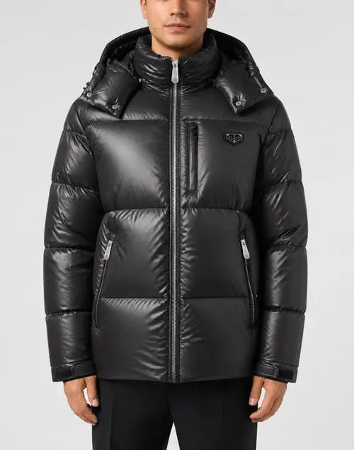 Philipp Plein Shiny Nylon Puffer Jacket