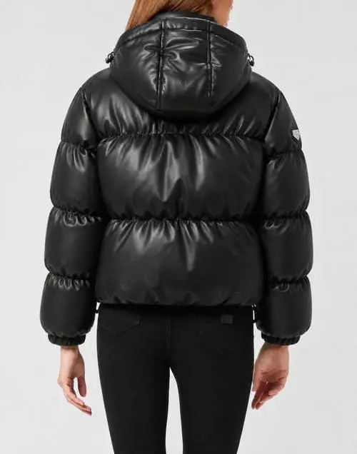 Philipp Plein Eco Leather Puffer Jacket