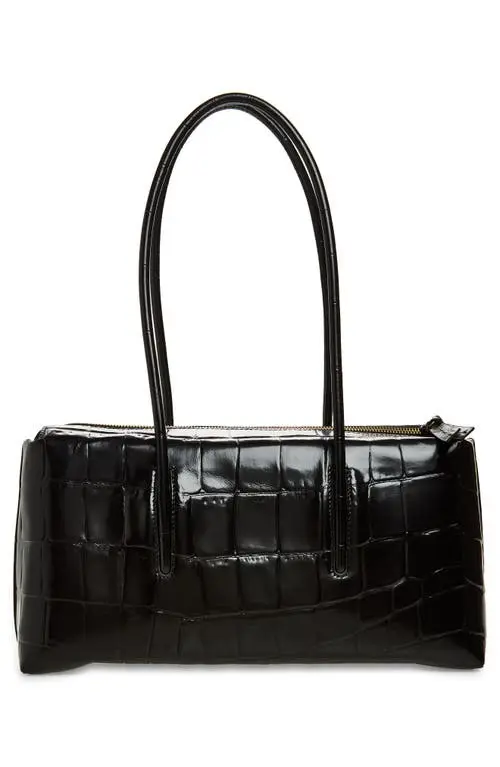 DEMELLIER The Stockholm Croc Embossed Leather Shoulder Bag