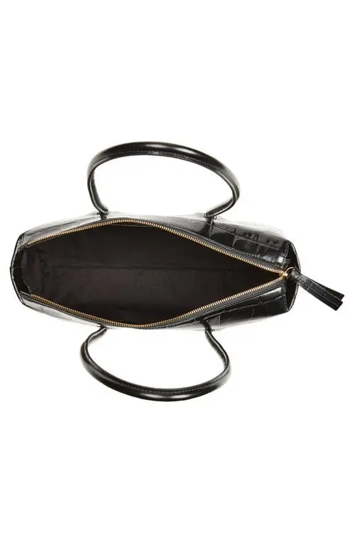DEMELLIER The Stockholm Croc Embossed Leather Shoulder Bag