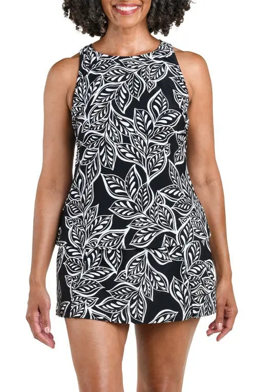 MAXINE OF HOLLYWOOD Native Vines High Neck Tankini Top