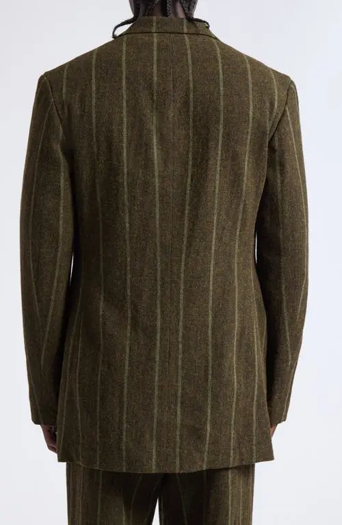 Yohji Yamamoto Stripe Wool Blend Sport Coat