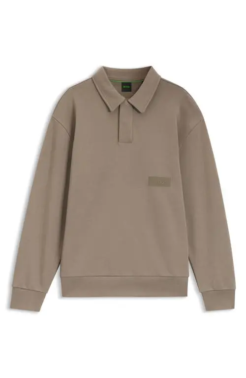 BOSS Cotton Jersey Long Sleeve Polo - Light/pastel Green