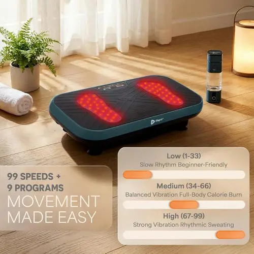 LIFEPRO Vibrared Red Light Vibration Plate With Resistance Bands