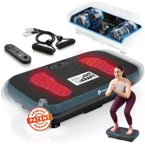LIFEPRO Vibrared Red Light Vibration Plate With Resistance Bands - Jade