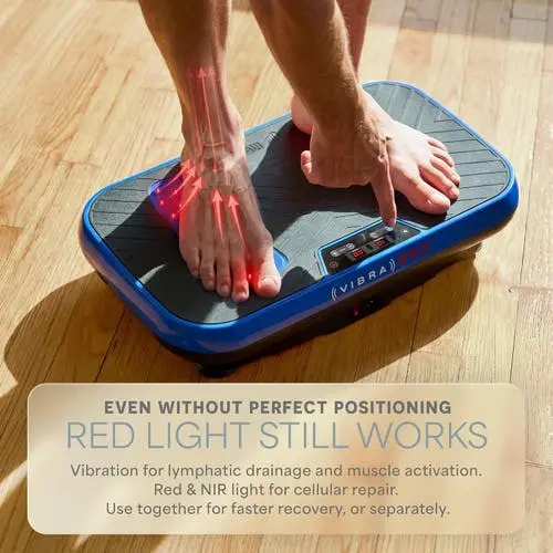 LIFEPRO Vibrared Vibration Plate With Red Light 99 Speeds & Resistance Bands - Blue