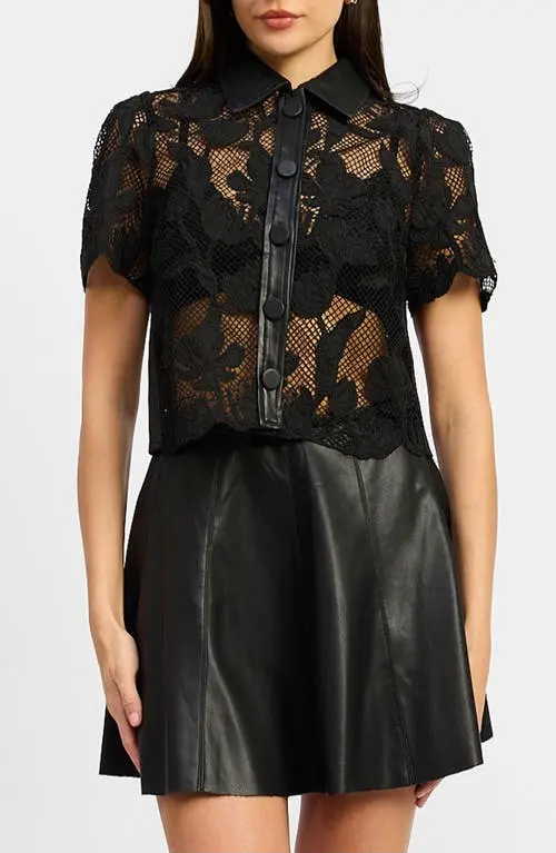 EN SAISON Aileen Lace Short Sleeve Shirt