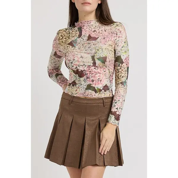 EN SAISON Kelsey Floral Mesh Top
