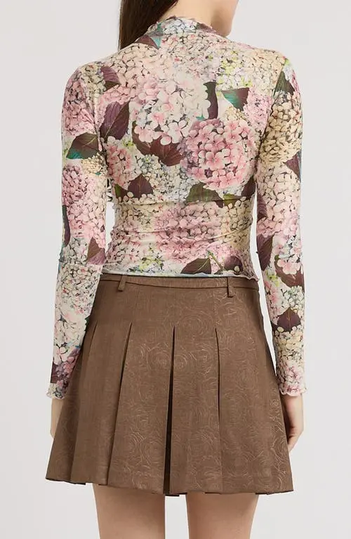 EN SAISON Kelsey Floral Mesh Top