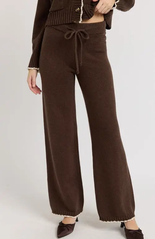 EN SAISON Victoria Drawstring Wide Leg Knit Pants