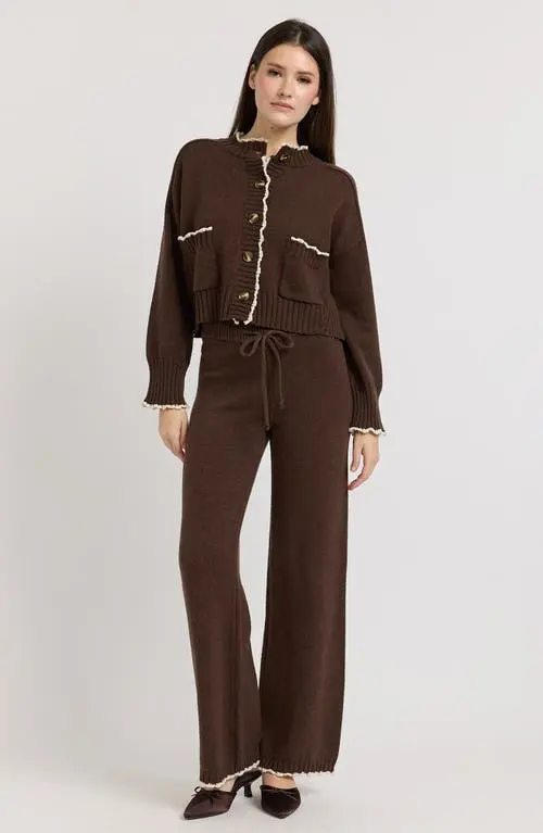 EN SAISON Victoria Drawstring Wide Leg Knit Pants