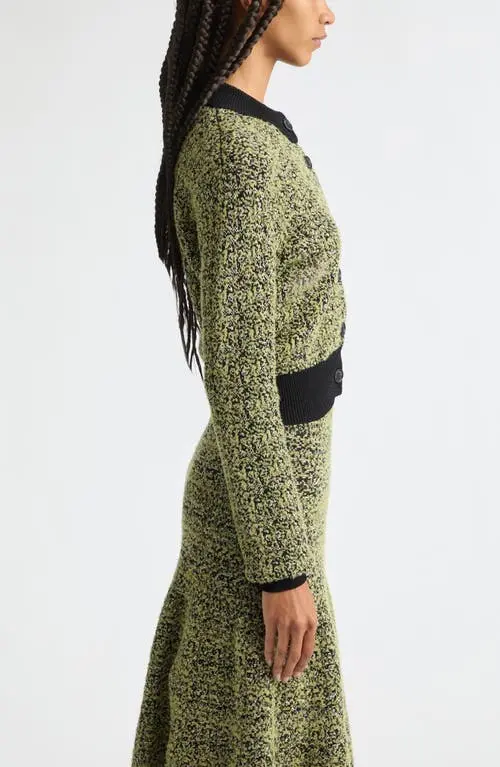 Brandon Maxwell Aubrey Shrunken Jacquard Cardigan