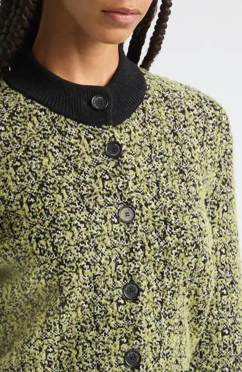 Brandon Maxwell Aubrey Shrunken Jacquard Cardigan