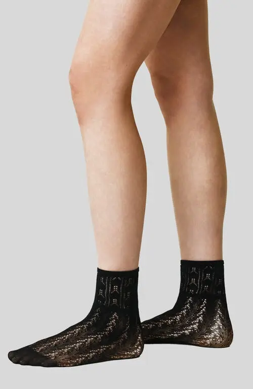 Swedish Stockings Erica Assorted 2-pack Pointelle Quarter Socks - Black