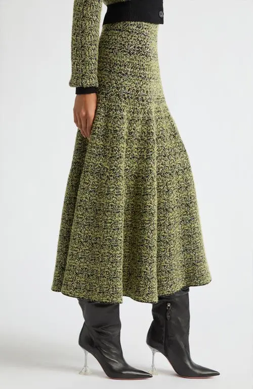 Brandon Maxwell The Miller Jacquard Midi Sweater Skirt