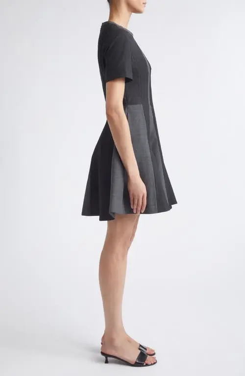JASON WU Paneled Tropical Wool Fit And Flare Minidress
