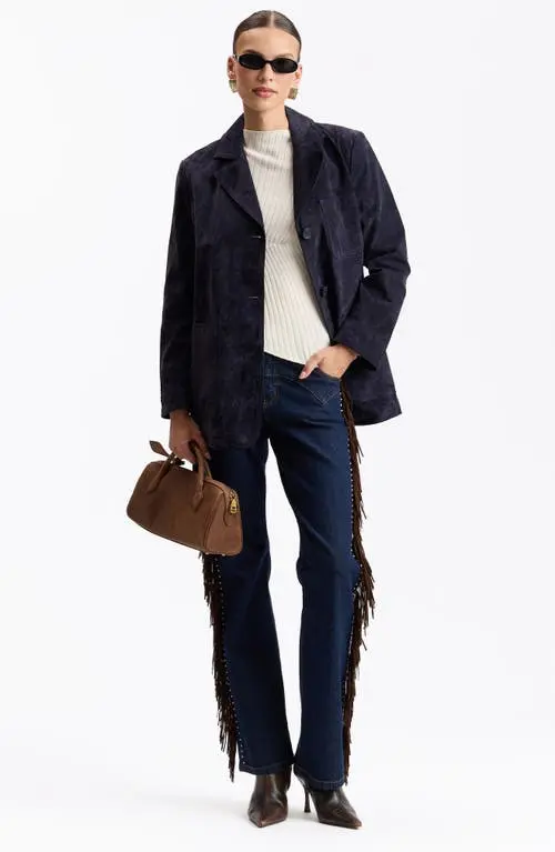 Avec Les Filles Suede Boyfriend Blazer
