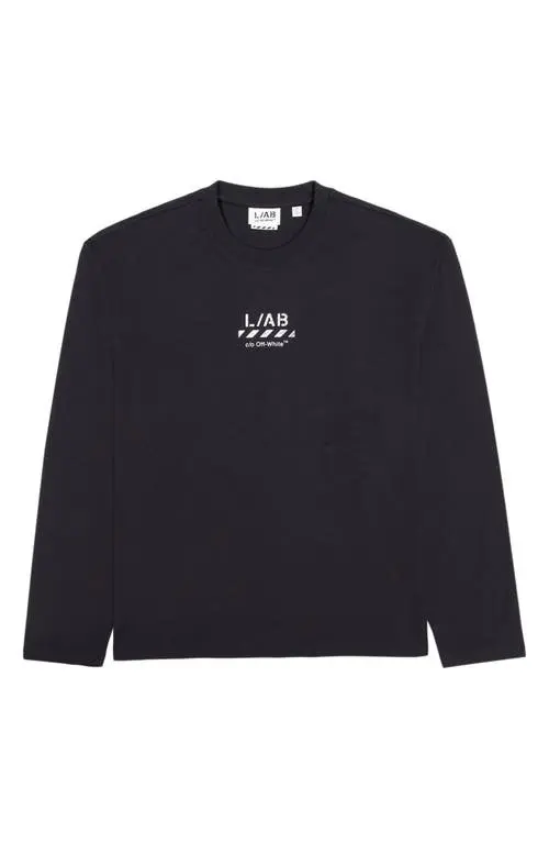 L/AB C/O OFF-WHITE Diag Cotton Graphic T-shirt - Black