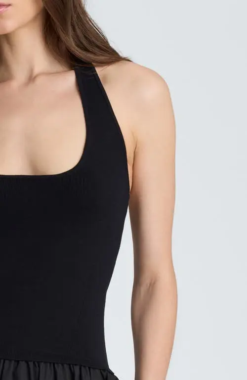 KENNETH COLE COLLECTION Mixed Media Halter Midi Dress