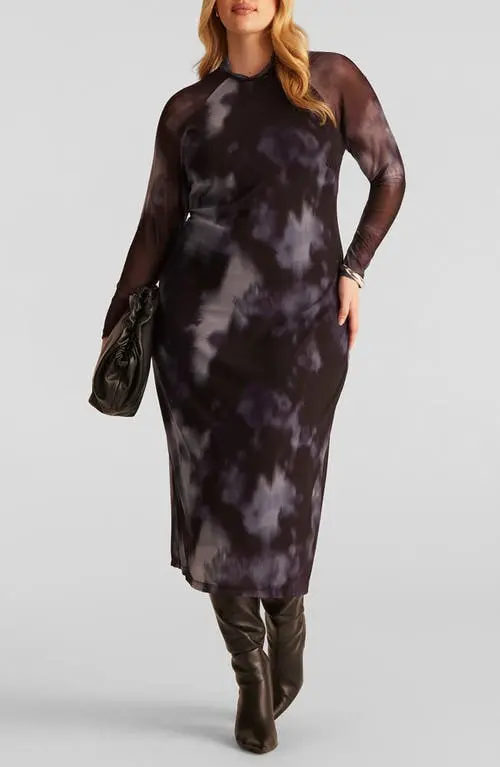 ESTELLE Cove Mock Neck Midi Dress