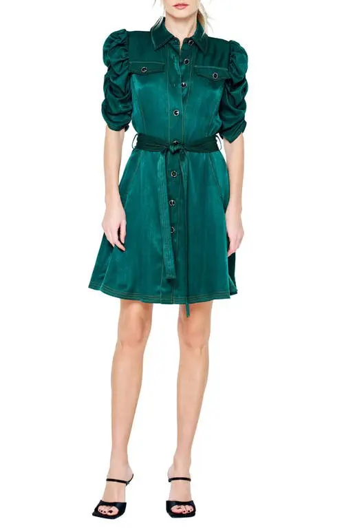 CIEBON Bryce Puff Sleeve Tie Waist Dress