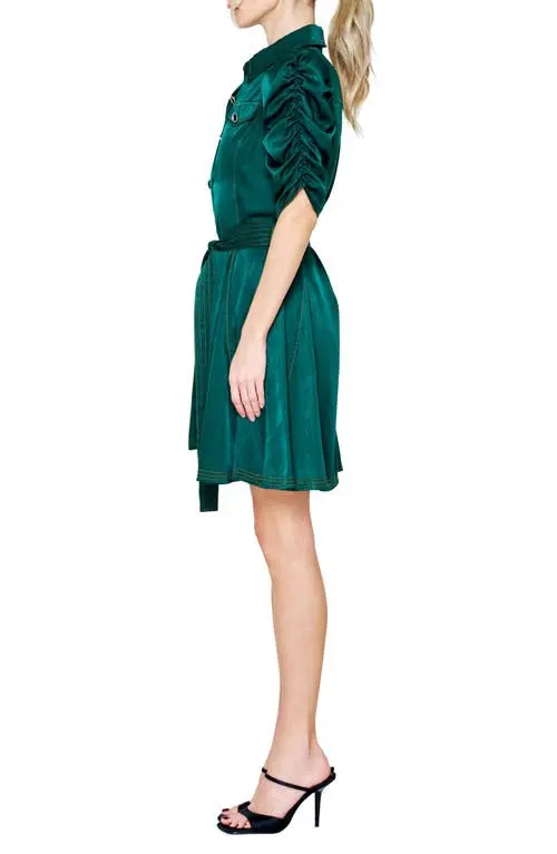 CIEBON Bryce Puff Sleeve Tie Waist Dress