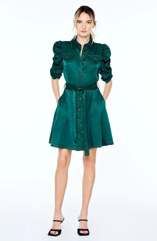 CIEBON Bryce Puff Sleeve Tie Waist Dress