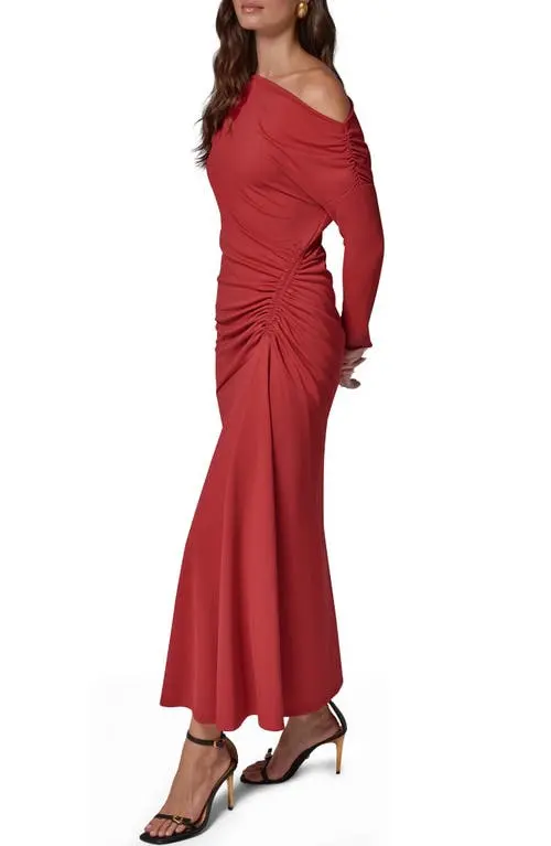 Donna Karan New York Asymmetric Long Sleeve Dress