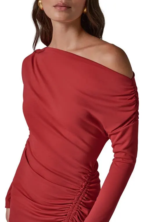 Donna Karan New York Asymmetric Long Sleeve Dress