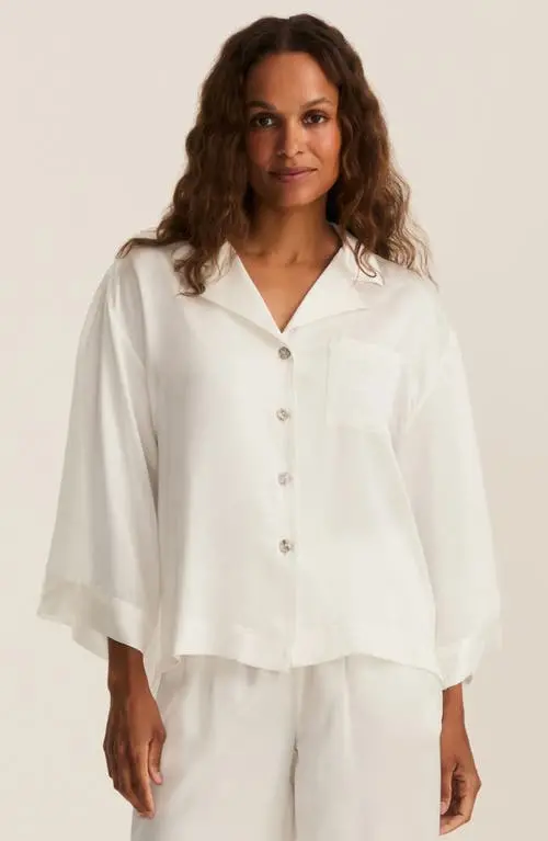 PETITE PLUME Olivia Silk Pajamas - White