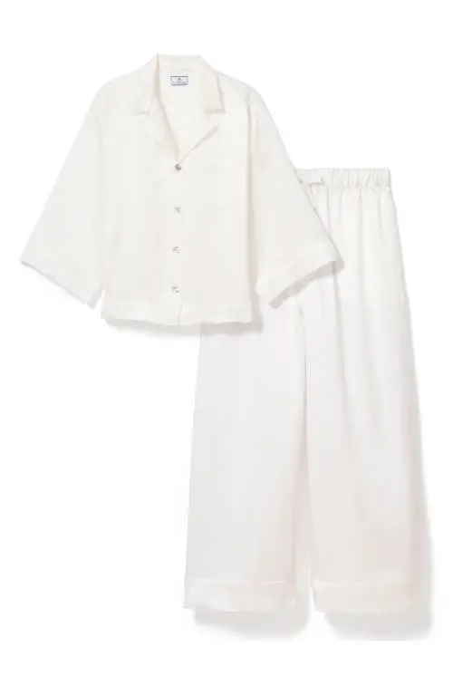 PETITE PLUME Olivia Silk Pajamas - White