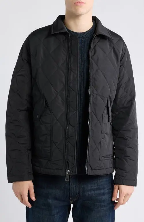 SCHOTT Quilted Down Shirt Jacket - Black