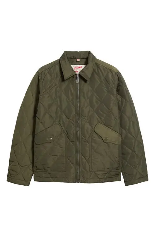 SCHOTT Quilted Down Shirt Jacket - Olive