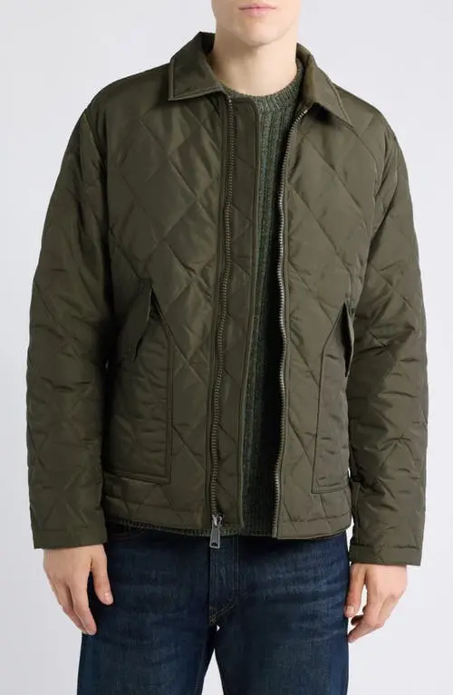 SCHOTT Quilted Down Shirt Jacket - Olive