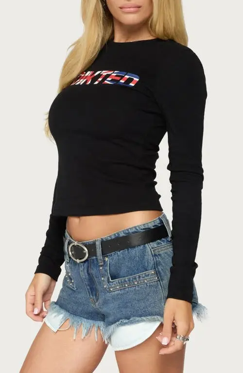 EDIKTED London Graphic Long Sleeve T-shirt