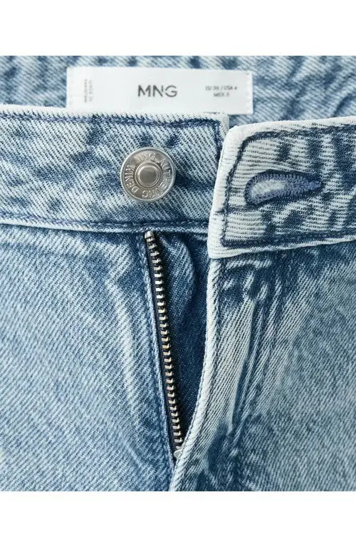 Mango Studded Low Rise Wide Leg Jeans