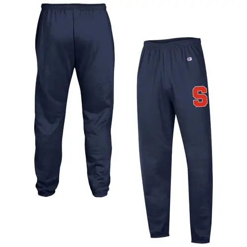 Champion Syracuse Orange Powerblend Banded Fleece Sweatpants - Navy