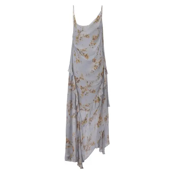 BELSIZE25 Dahlia Series – Celeste Floral Draped Asymmetric Maxi Dress