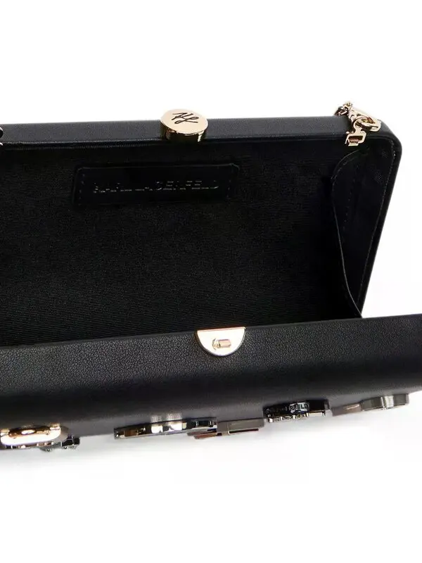 Karl Lagerfeld K/soirée Minaudière Pin-embellished Clutch Bag