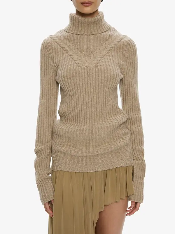 Christopher Esber Caia Cable Knit Turtleneck