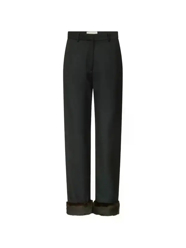 Loulou De Saison Haden Faux-fur Trim Straight-leg Trousers