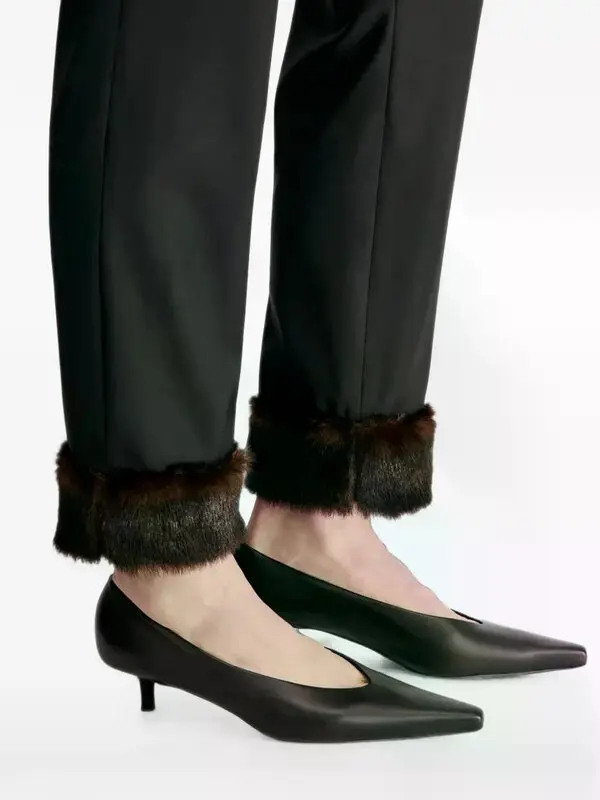 Loulou De Saison Haden Faux-fur Trim Straight-leg Trousers