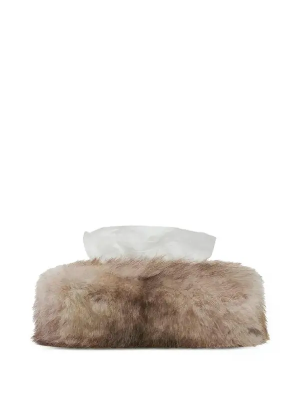 Apparis Davey Faux-fur Tissue Box Cover - Neutrals