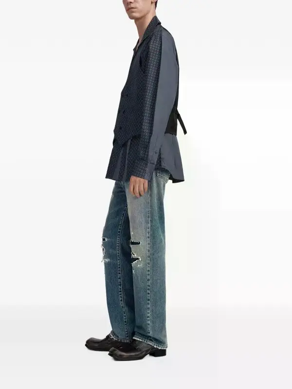 MAISON MARGIELA Fusion Geometric-print Silk Shirt