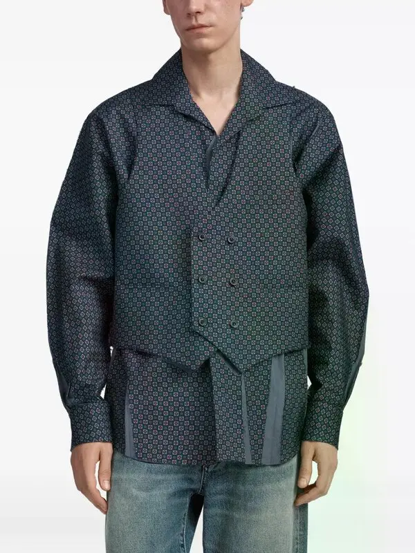 MAISON MARGIELA Fusion Geometric-print Silk Shirt